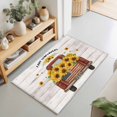2x3ft Area Rug,Farm Sunflower Red Truck Wood Washable Large Rugs Soft ...