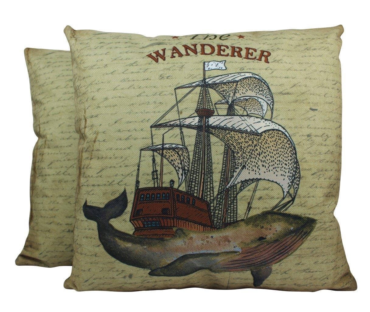Wanderer | Sailing Ship | Vintage Wooden Sailing Ship | Pillow Cover ...