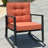 Patiojoy Outdoor Wicker Rocking Chair Glider Patio Rattan Rocker Chair ...