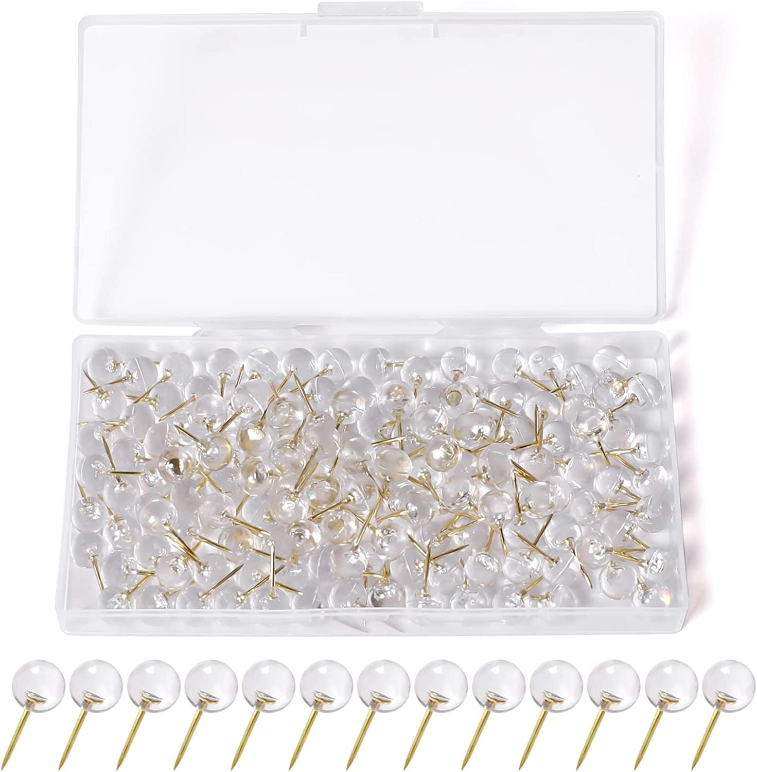 shiyou-Push Pins, 150 Count Gold Map Thumb Tacks Large Size Pins Golden ...