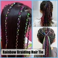 ByPaCrow 64 Pcs Colorful Hair Wrap String 90cm Long Rainbow Braiding ...