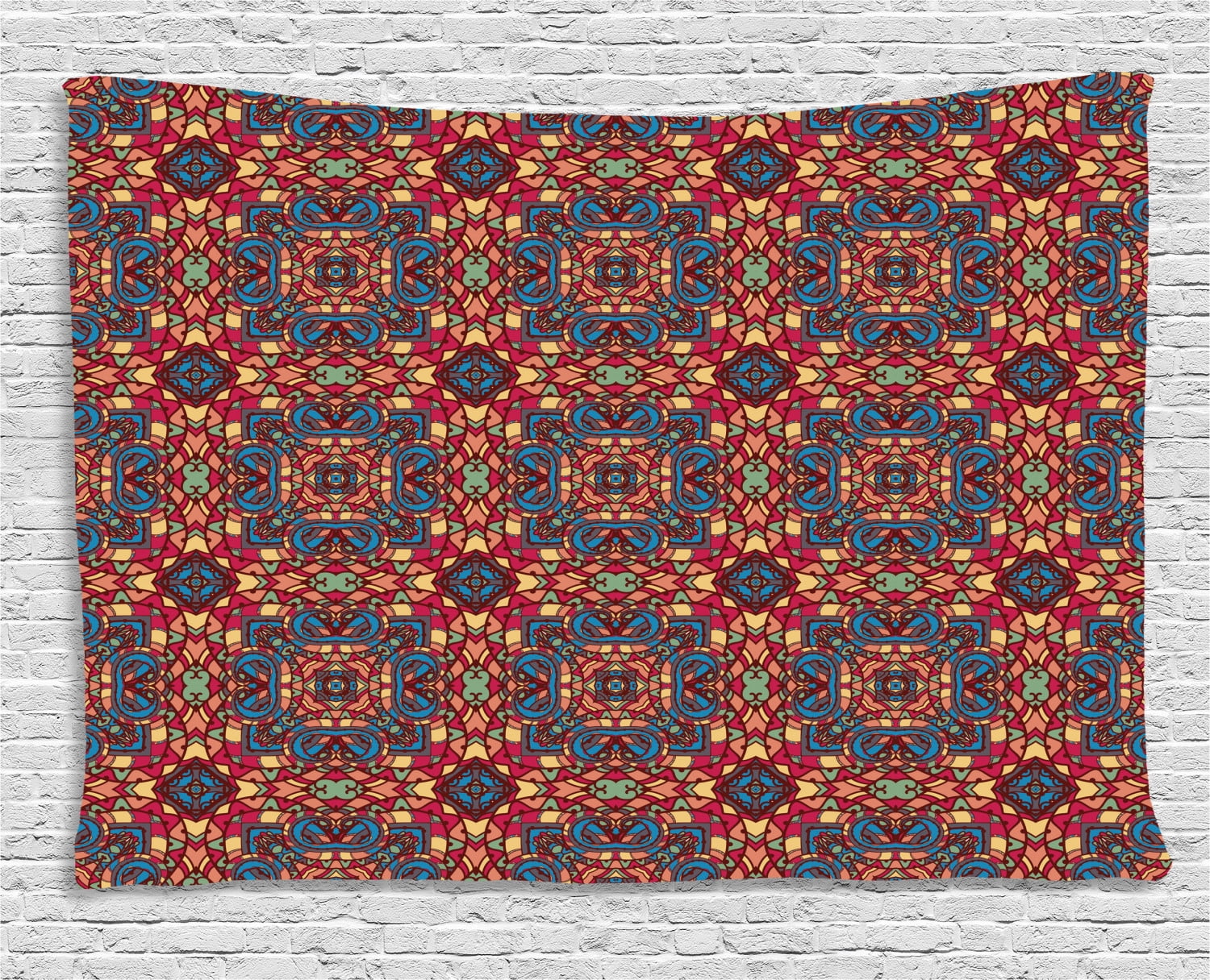 Vintage Tapestry, Arabic Indian Design Inspired Stained Glass Design ...