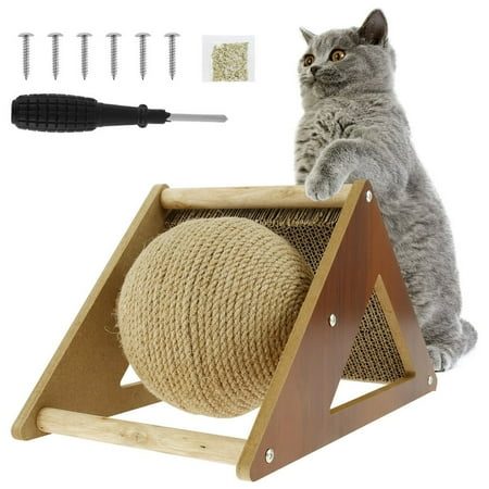 Cat Scratching Ball Interactive Cat Scratcher Pad Toy Rotatable Ball ...