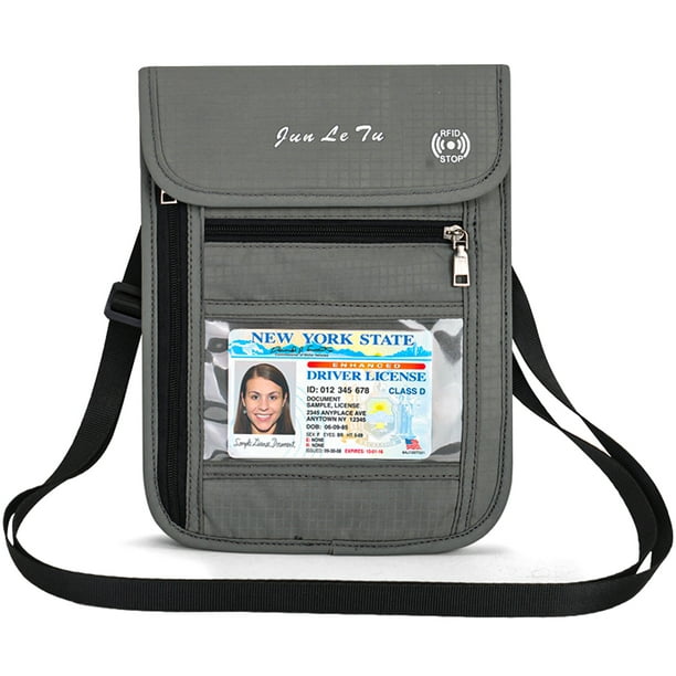 Travel Neck Pouch Neck Wallet with RFID Blocking Passport Holder Travel ...