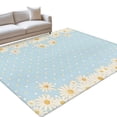 Daisy 5'x8' Rug for Bedroom Under Queen Bed Placement, Polka Dots Blue ...