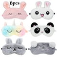 6PCS Sleep Mask Cute Cartoon Eye Mask for Girls Kids Women Eye Covers ...