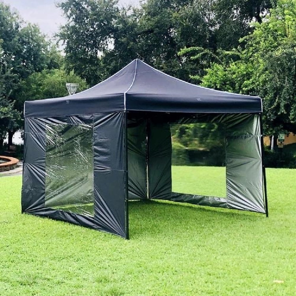 Toldo 3x3 m Negro 2 paredes con ventanas y 1 lisa MrToldo 3x3 c/vn ...