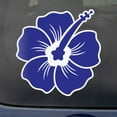 Hibiscus Decal Blue Sticker Vinyl Rear Window Car Truck Laptop Flower