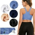 Sports Bras With Zipper Front High Impact Support Strappy Back Workout Bra Tops Dark Blue M