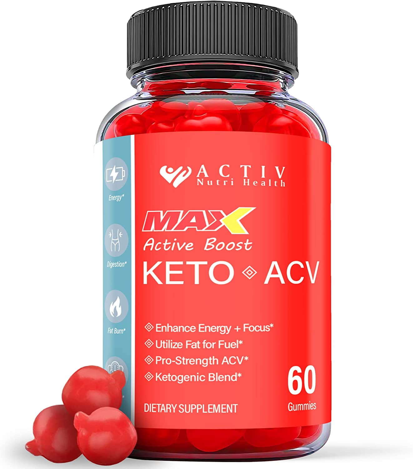 (1 Pack) Activ Max Active Boost Keto ACV Gummies - Supplement for ...
