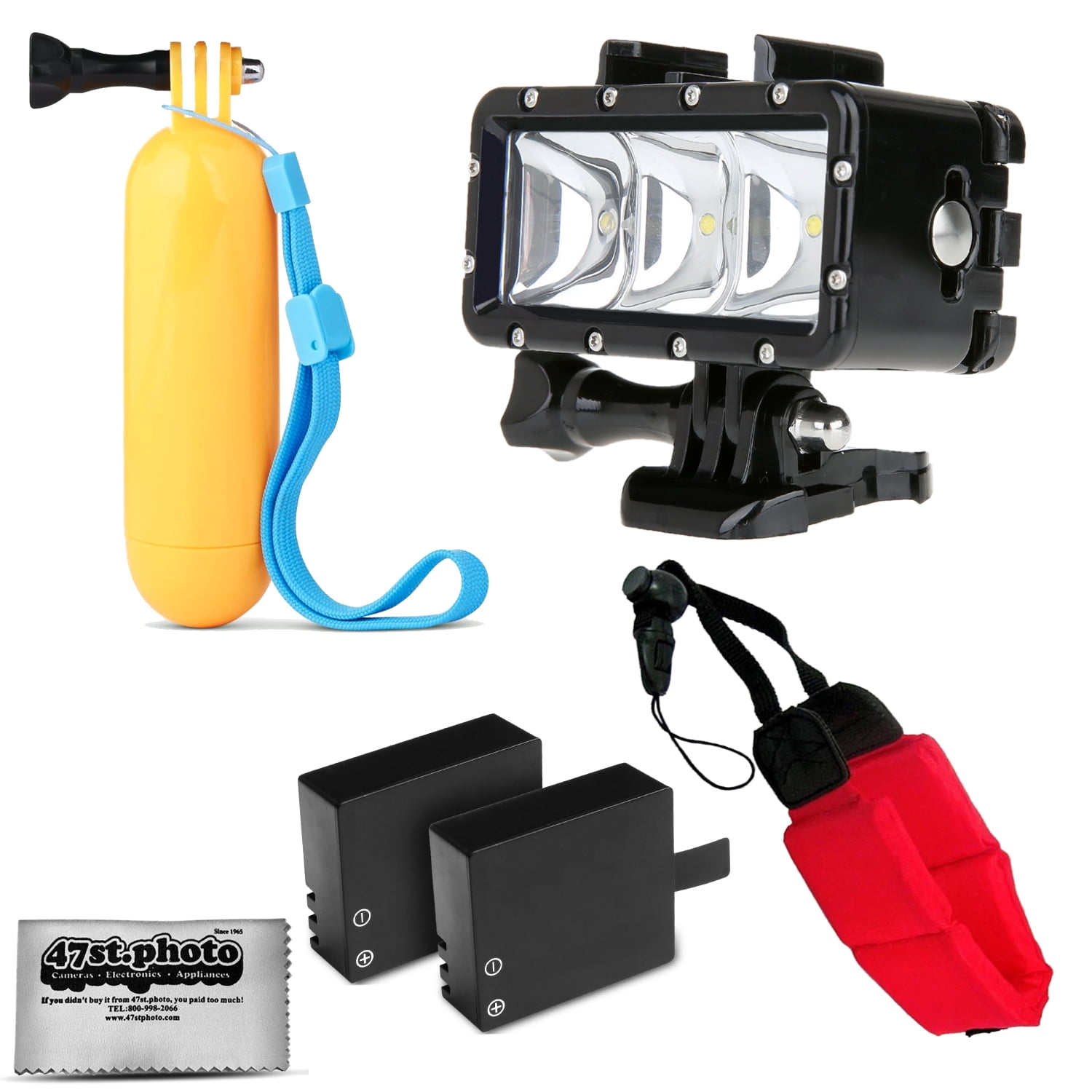 Opteka Floating Hand Grip + Waterproof LED Flash Light + Wrist Strap ...