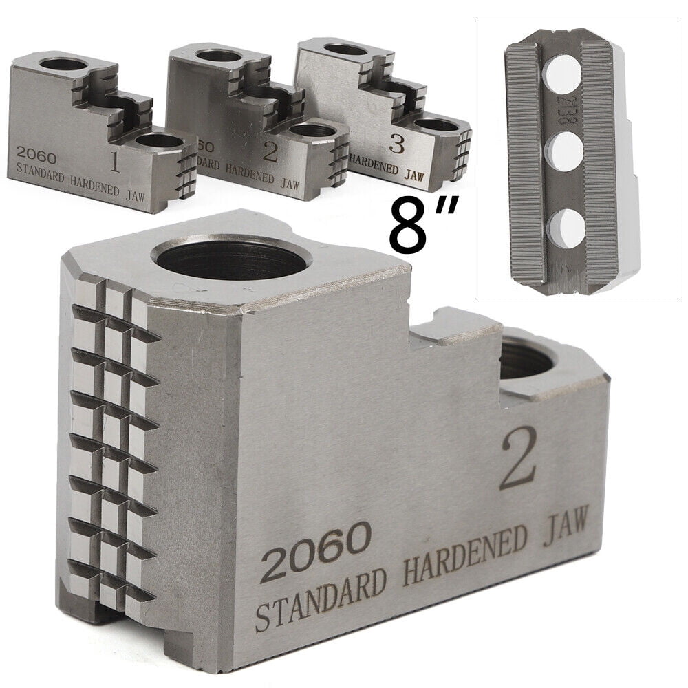 8" Hard Jaws for Kitagawa B208 Type 1.5mmx60° CNC Lathe 3 Sets Lathe ...