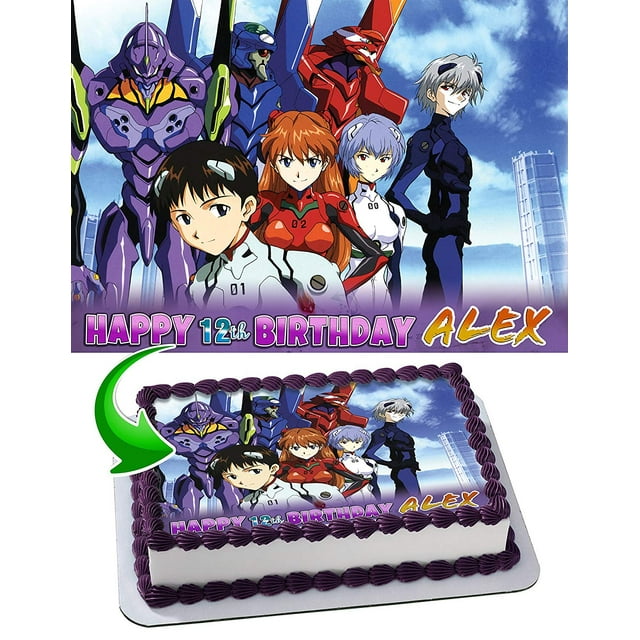 Neon Genesis Evangelion Edible Cake Image Topper Personalized Picture 1 ...