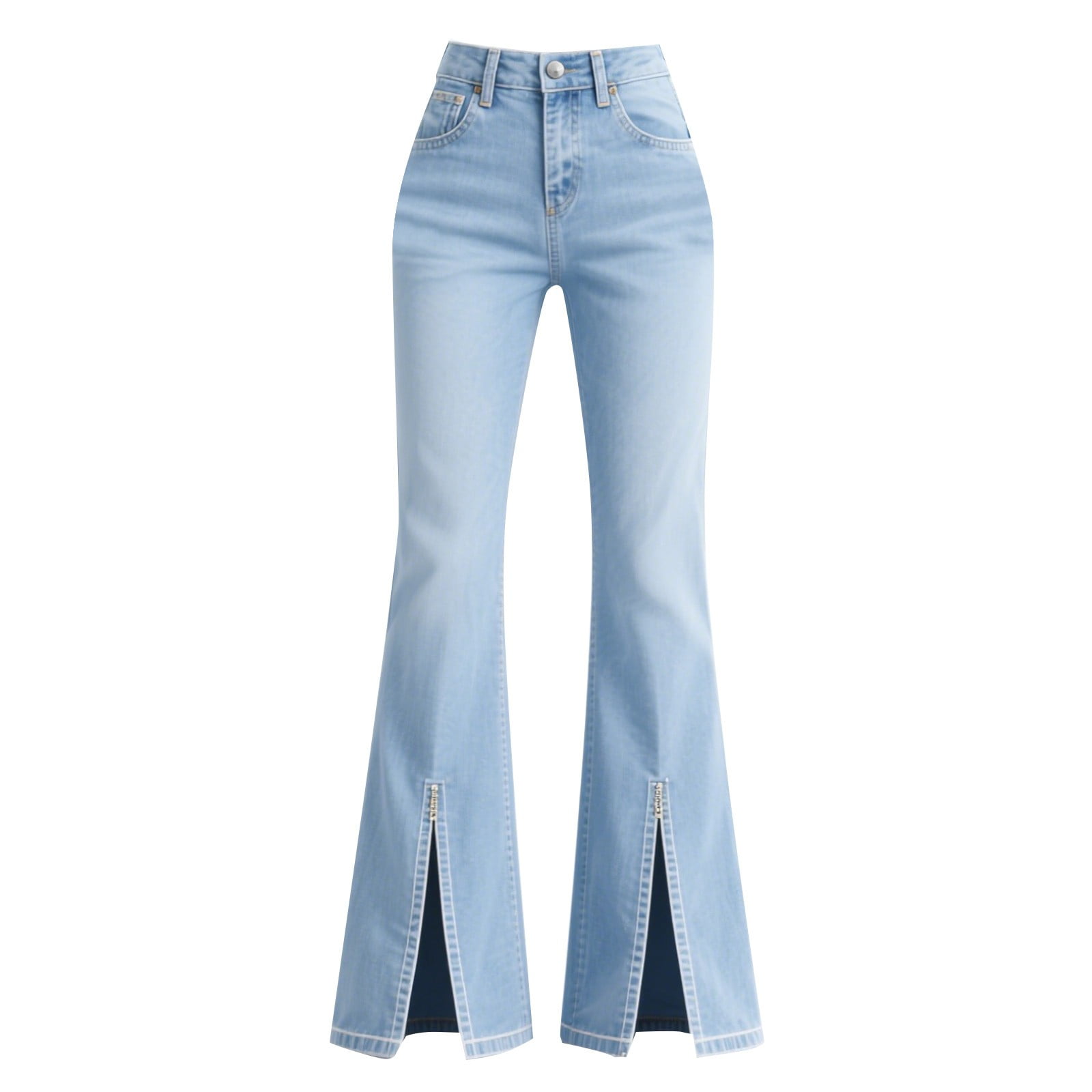 Click here for Manxivoo Women Split Hem Jeans Elastic Straight Le... prices