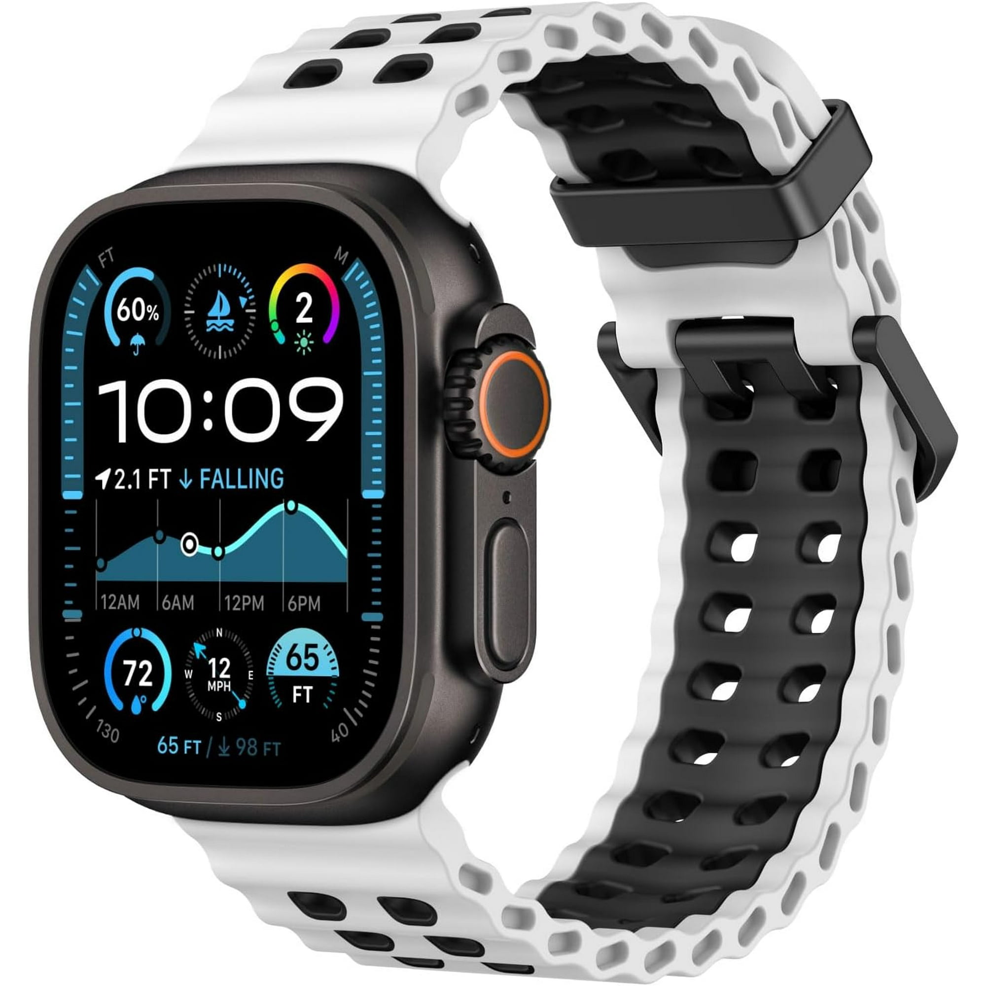 Rejoda-Breathable Ocean Band Compatible With Apple Watch Ultra 3/2/1 49mm s11/S10 46mm 9/8/7 45mm se3/Se2/Se/6/5/4 44mm 3/2/1 42mm  Adjustable Silicon