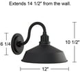 Franklin Iron Works Arnett Farmhouse Rustic Wall Light Sconce Black Metal Hardwire 12" Fixture ...