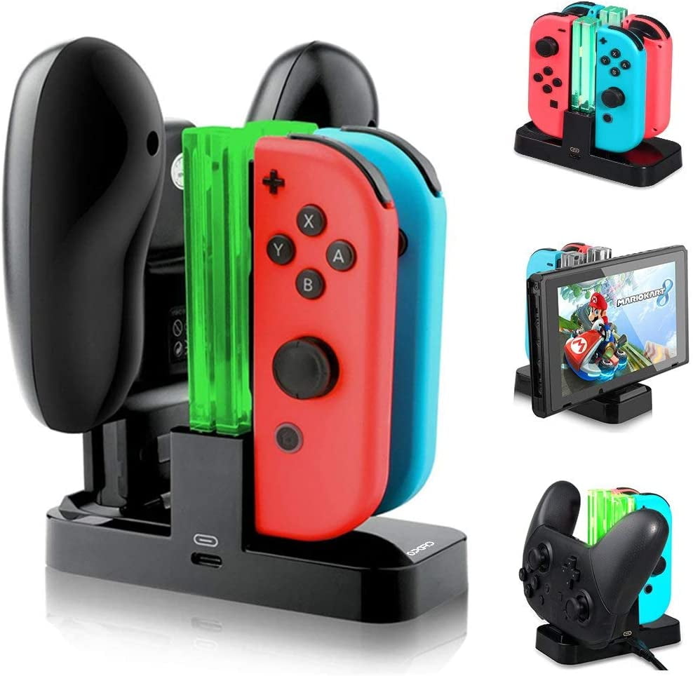Switch Controller Charging Station With 4 Slots For Joy-Con And 1 Type ...