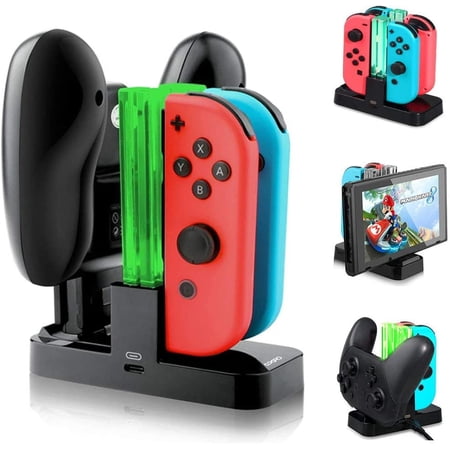 Switch Controller Charging Station With 4 Slots For Joy-Con And 1 Type ...