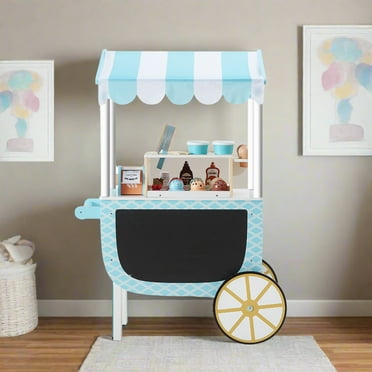 Teamson Kids My Little Helper Ice Cream Cart & 33 pc. Accessory Set ...