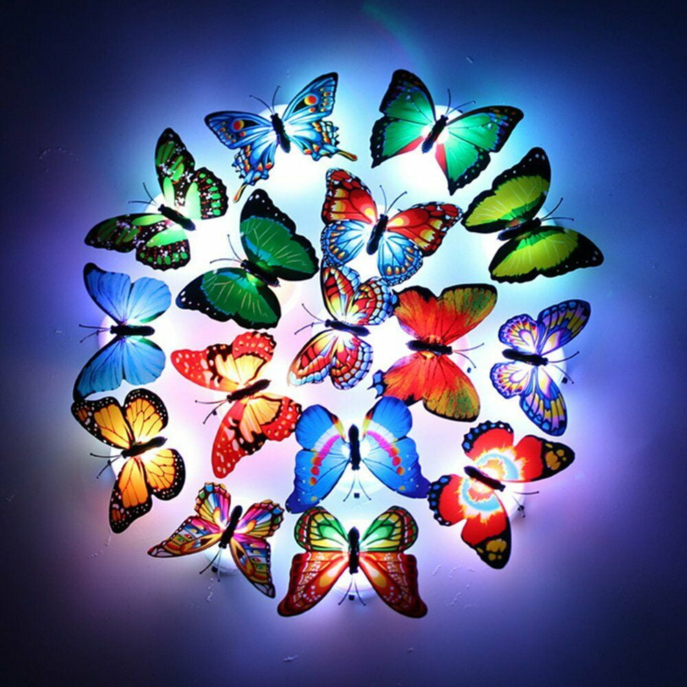 24 LED Flashing butterfly light Cute Butterfly lights 3D Pattern for ...