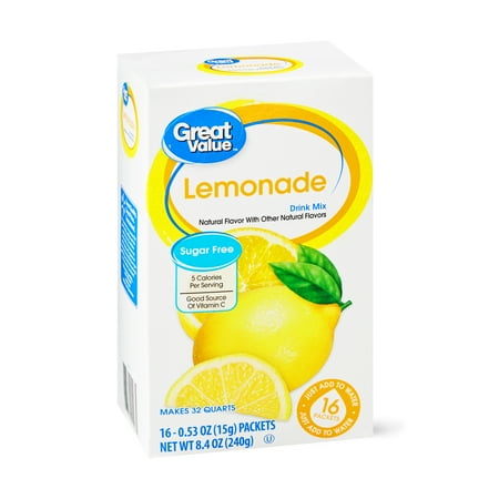 Great Value Sugar-Free Lemonade Drink Mix, 8.4 oz, 16 Count - Walmart.com