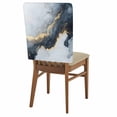 Black Marble Chair Back Covers, Modern Abstract Art Ink Painted ...