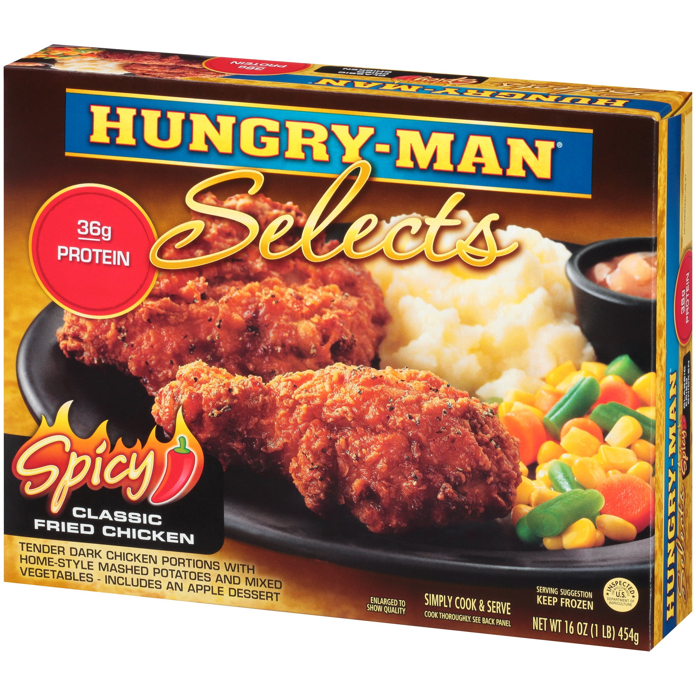 hungry man chicken dinner calories