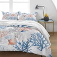 Colorful Coral Summer Ocean Shell Soft Breathable Bedding Set with ...