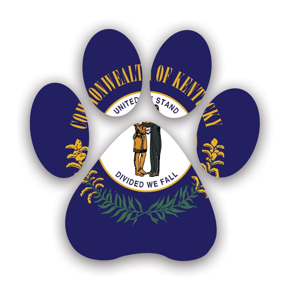 Kentucky State Paw Print Shaped Sticker Decal - Self Adhesive Vinyl ...