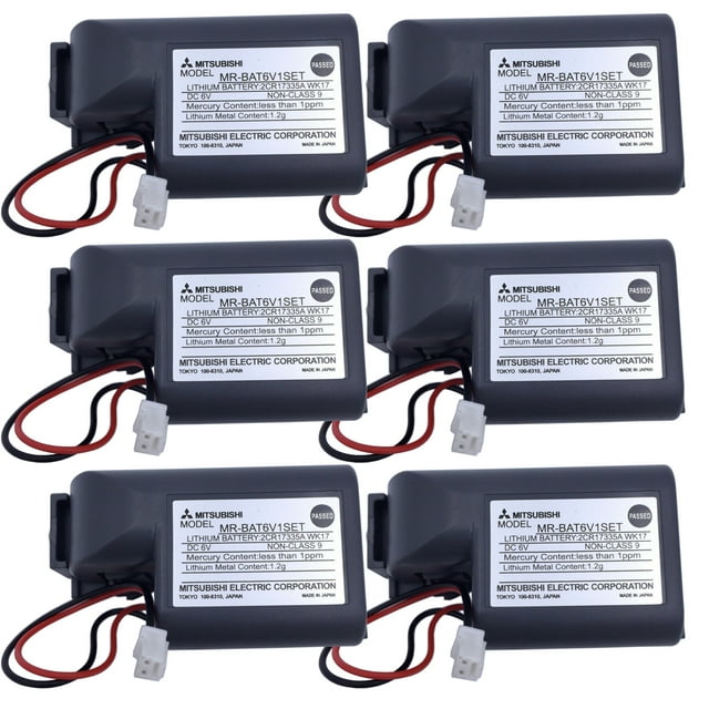6Pcs MR-BAT6V1SET 6V 1800mAh Lithium Battery Compatible with Mitsubishi ...