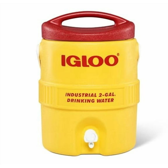 Igloo 2-Gallon Insulated Water Cooler, Red/Yellow, Rustproof, Beverage ...