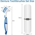 Denture Brush, 2 Pieces False Teeth Toothbrush with White Carrying Case ...