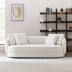 Perten Japandi Mid-Century Ivory Bumble Fabric Sofa for Living Room ...