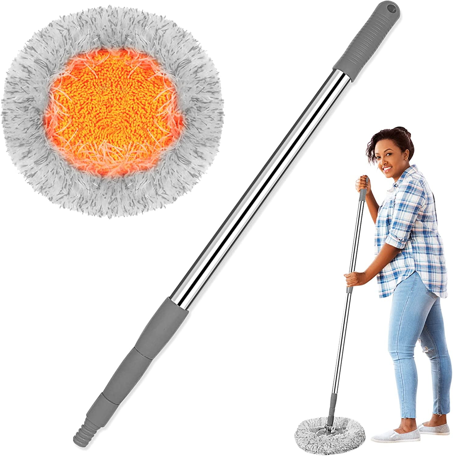 Home Times Dust Mop, Microfiber Mops for Floor Cleaning, with Height ...