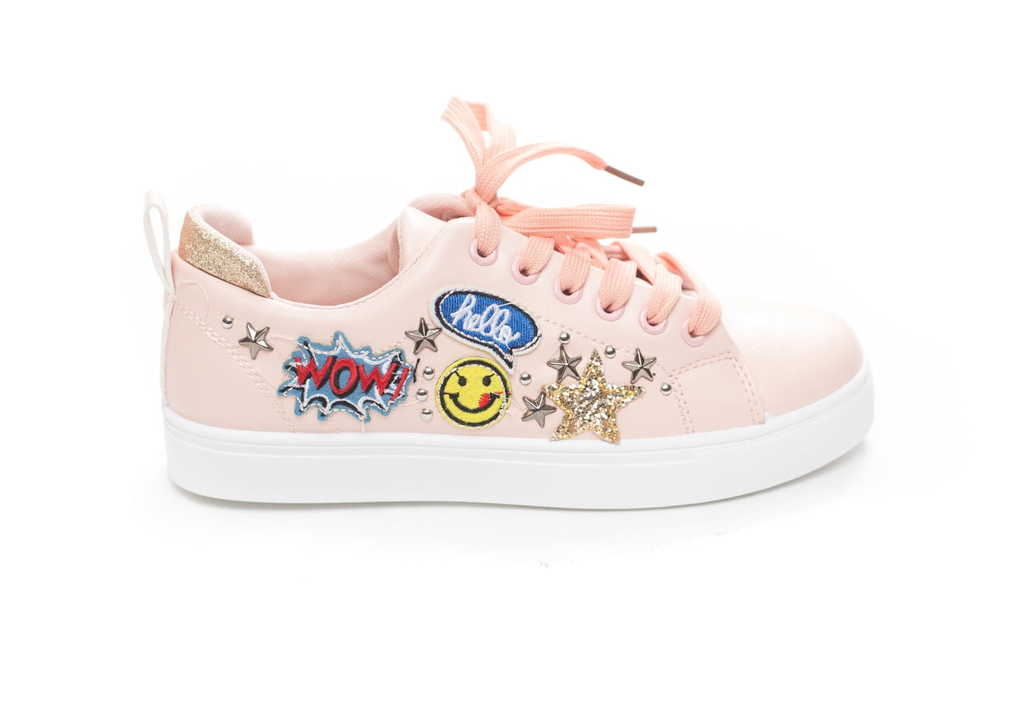 New Soho Shoes Women's Casual Lace Up Embroidery Emoji Action Sneakers ...
