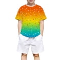 EliteGoogv Boys Kids Gradient Color T-shirt Crew Neck Short Sleeve Tee ...