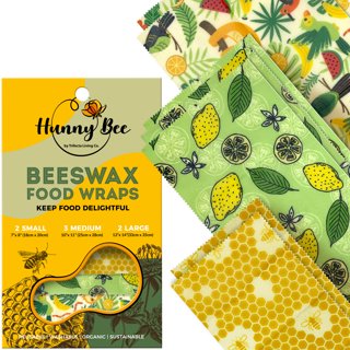 Reusable Food Wraps w/Beeswax Assorted 9 Packs - Eco-Friendly Reusable Wraps, Biodegradable ...