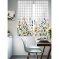 Country Daisy Sheer Curtains 2 Panels Set Wildflowers Leaves Farm Plant ...