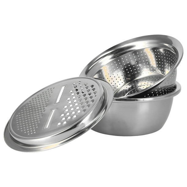Drain Basket Grater Set, Food Safe Grade Water Basin Set 3 In 1 Kitchen ...