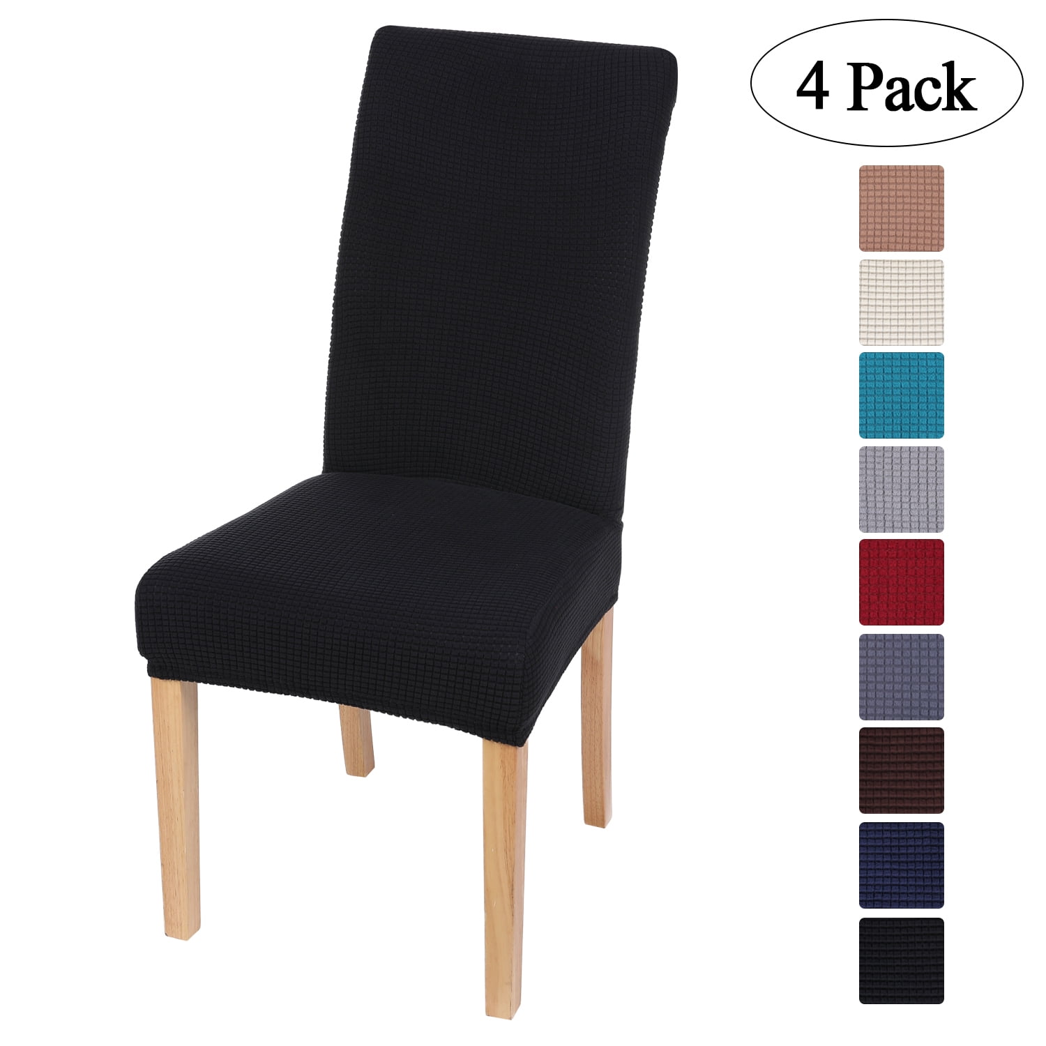 Smiry 4 Pack Chair Covers for Dining Room, Stretch Chair Protector ...