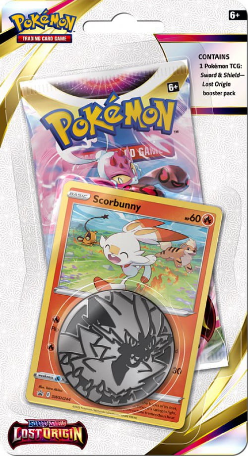 Pokemon Sword & Shield Lost Origin Scorbunny Checklane BLISTER Pack ...