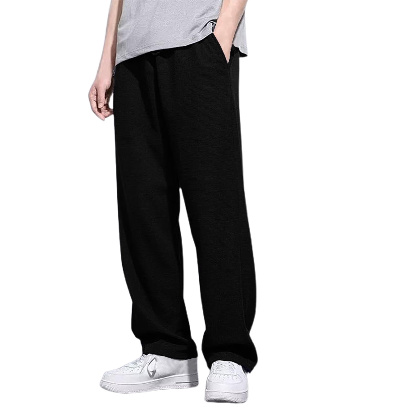Click here for Peaskjp Mens Relaxed Fit Pants Elastic Waist Wide... prices
