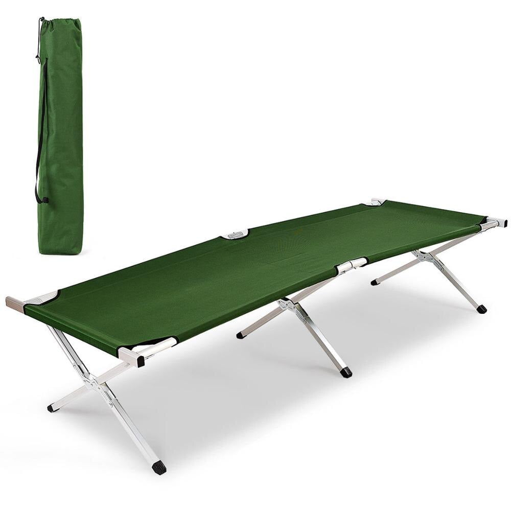 Aluminum Folding Camping Bed Outdoor Portable Military Cot Hiking ...