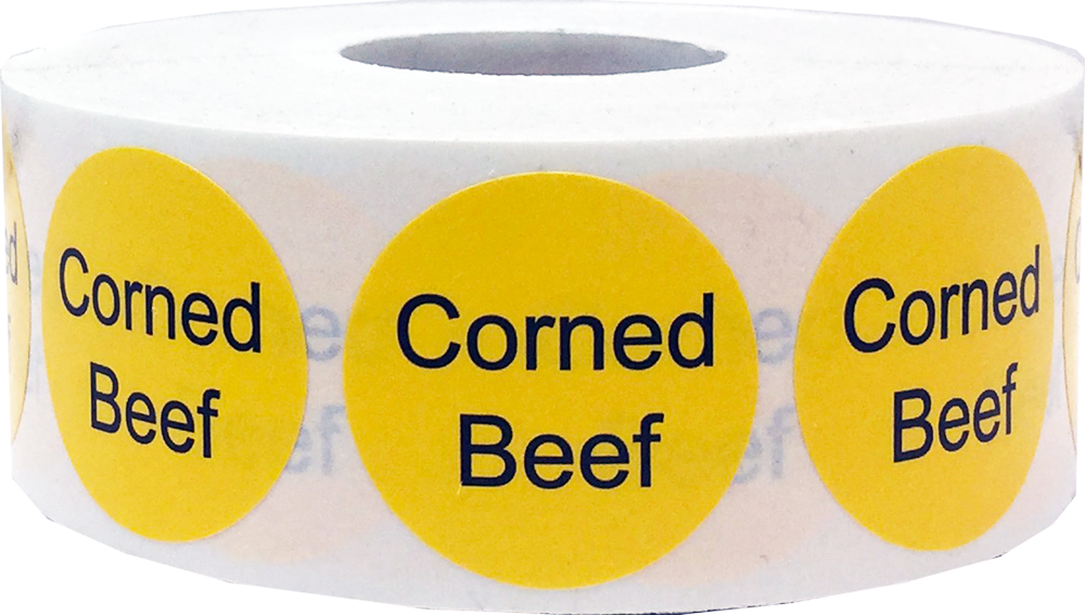 Yellow with Black Corned Beef Circle Dot Adhesive Stickers, 1 Inch ...