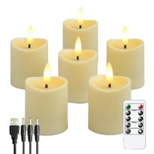 Gerson Glow Wick LED Color Changing Wax Candles, 6-piece, Flame Moving ...