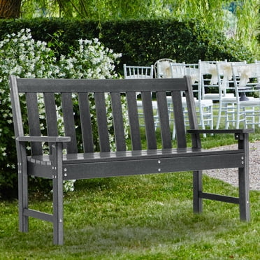 NALONE Outdoor Bench, HDPE All Weather Patio Bench Load up to 800 Lbs ...