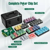 Costway Texas Holdem Poker Chip Set with 600 Pieces Chips 2 Deck of ...