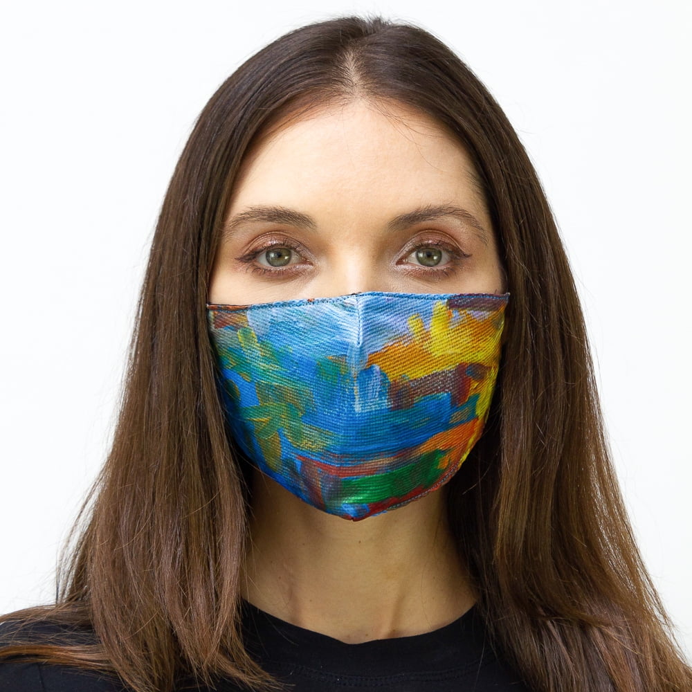 Adult Women's Abstract Single Pack Face Mask with Adjustible Straps and ...