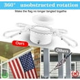 Widyana Flag Pole Kit Tangle Free, 5FT Metal Pole, Anti-Tangle Rings ...