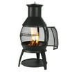 Mainstays 67” Tall Round Powder-Coated-Black Finish Steel Wood Burning ...